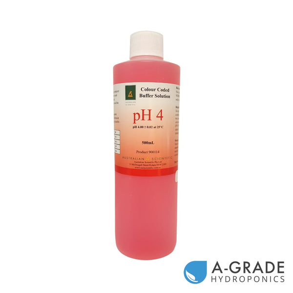PH 4 Calibration solutions - A-Grade Hydroponics